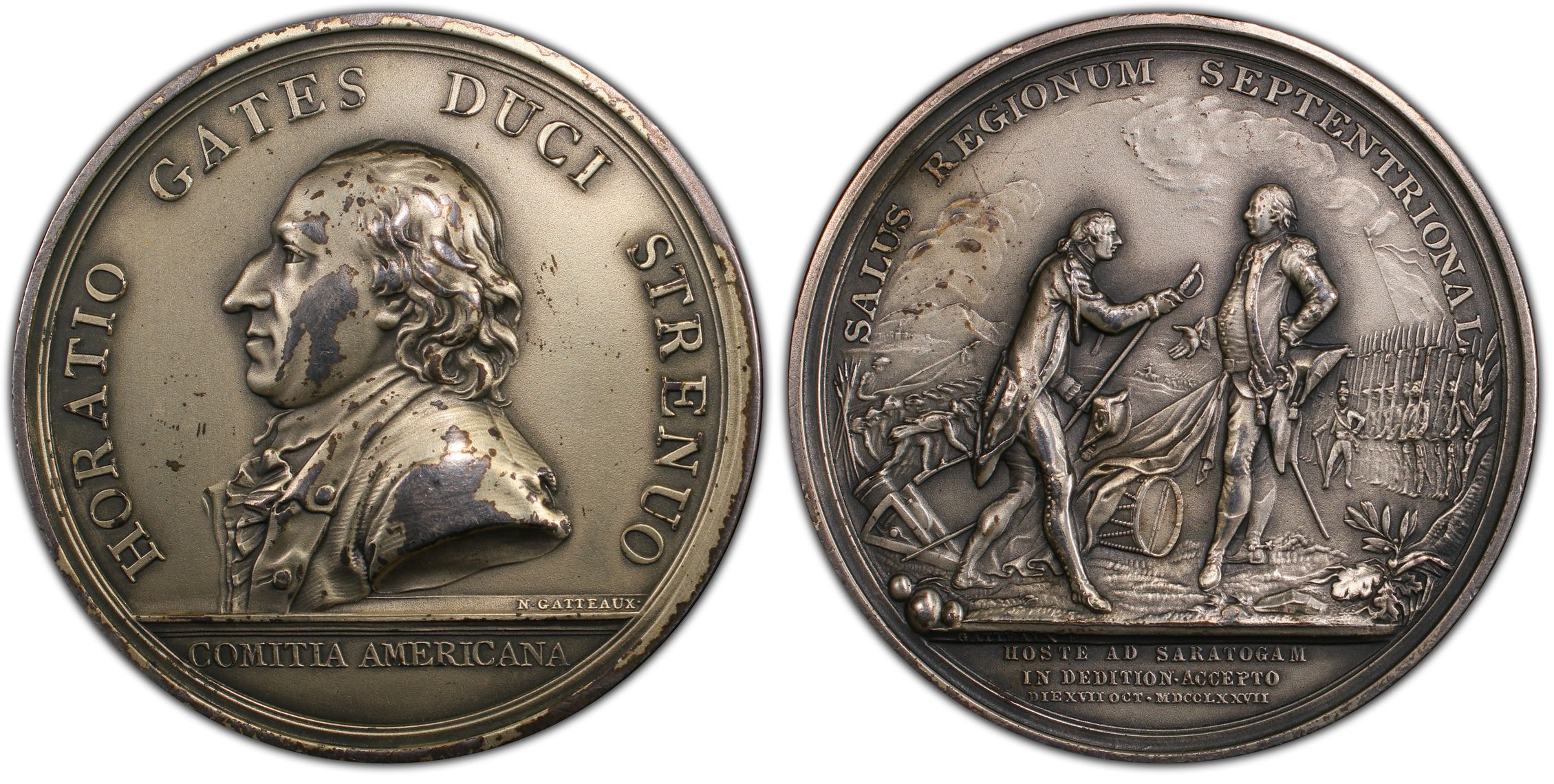 1777 Medal J Mi 2 Silvered Bronze Horatio Gates At Saratoga Special