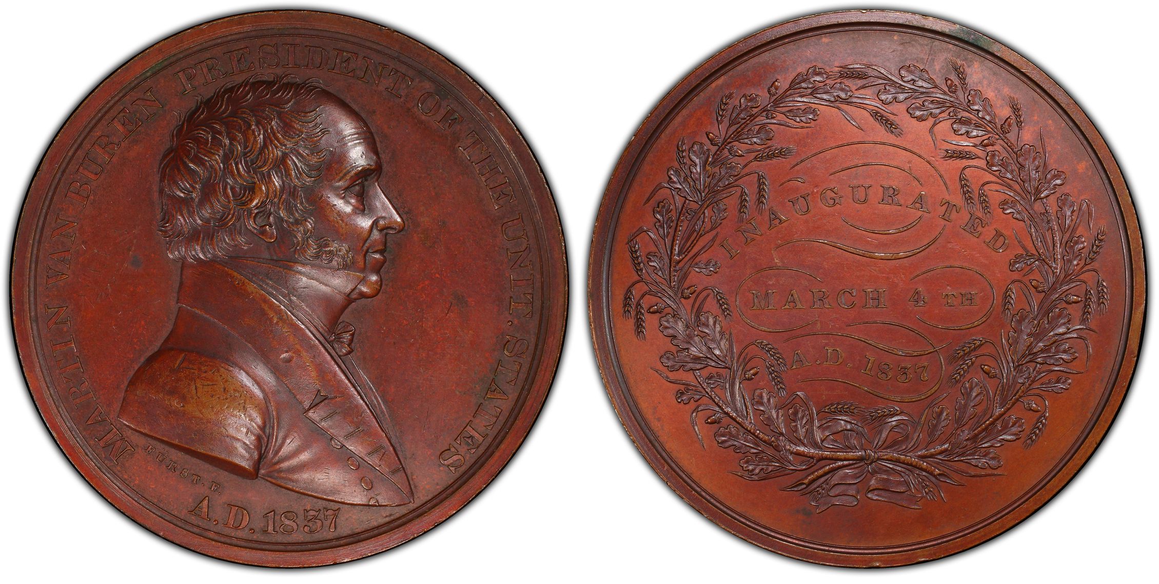 1837 Medal J-PR-6 Bronze Martin Van Buren (Special Strike) U.S. Mint ... 1837 Medal J-PR-6 Bronze Martin Van Buren (Special Strike) U.S. Mint ...