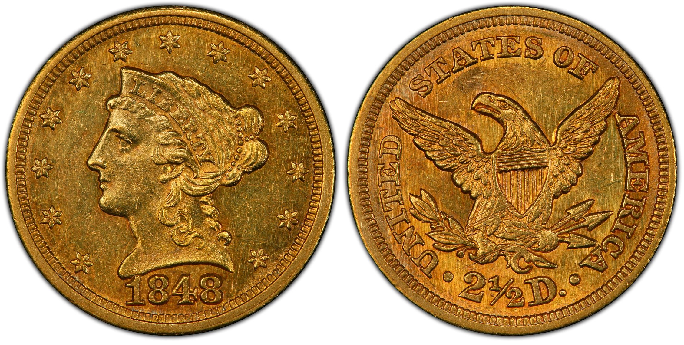 1848-C $2.50 (Regular Strike) Liberty Head $2.5 - PCGS CoinFacts 1848-C $2.50 (Regular Strike) Liberty Head $2.5 - PCGS CoinFacts